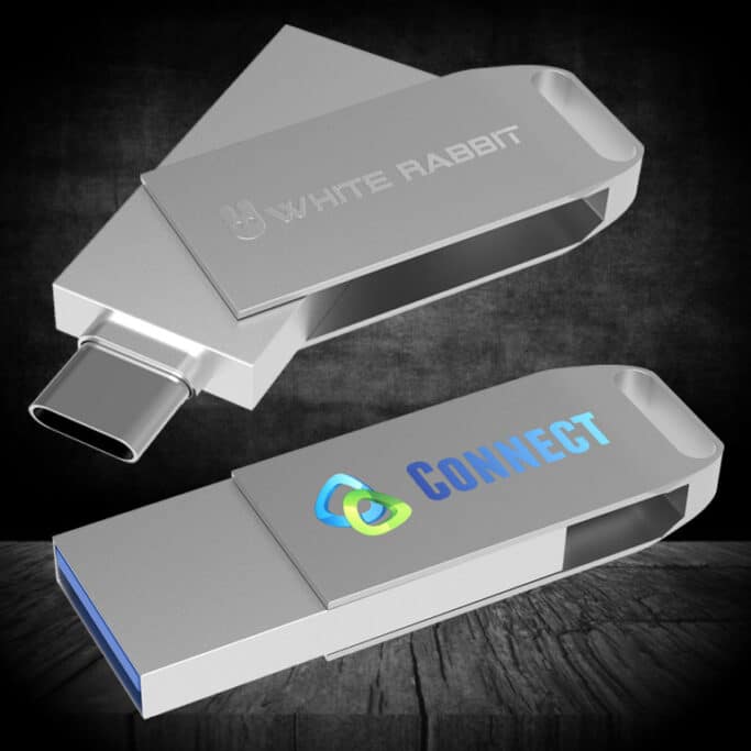 Clé USB-C personnalisée 3.0 Dual - Marquage de votre logo